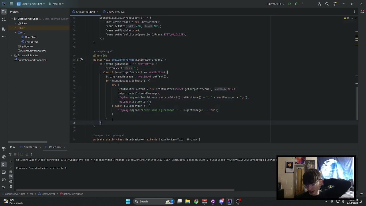 Client Server Chat Application Using Swing