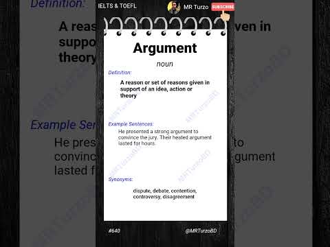 Argument IELTS & TOEFL Vocabulary Daily