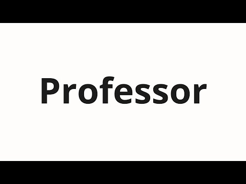 How to pronounce Professor