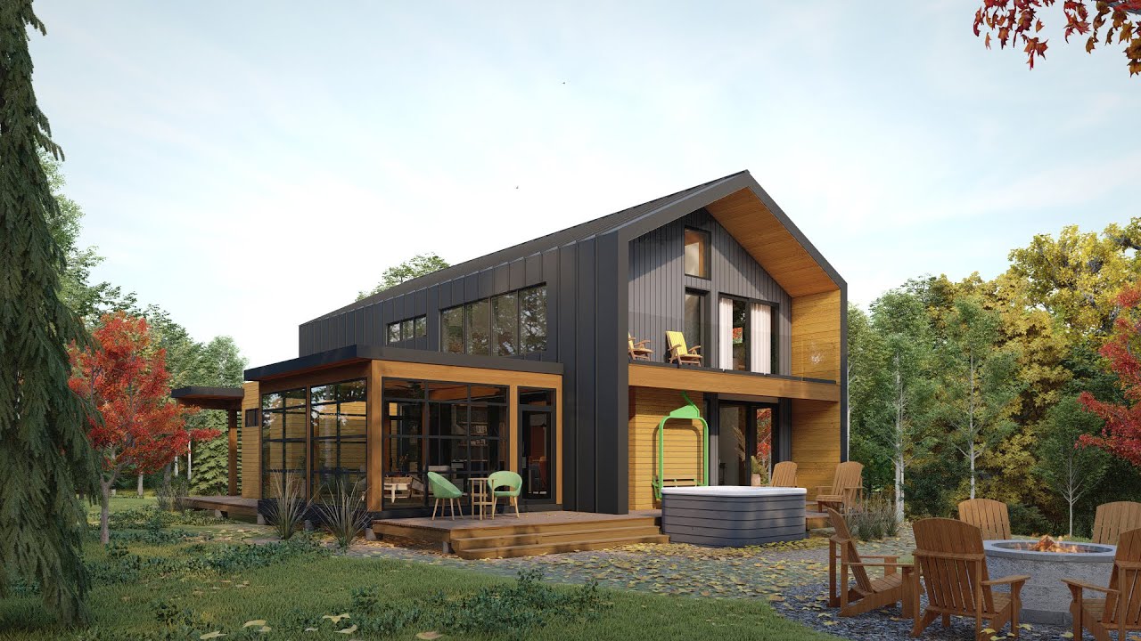 Timber Frame Scandinavian Cabin House Plan Tour: The Osler 4132