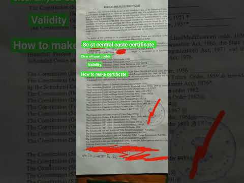 sc st central caste certificate/validity of sc st central caste certificate/how to make#ssc #ssccgl