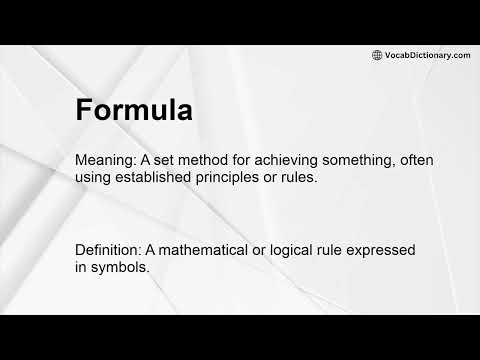 Formula Meaning