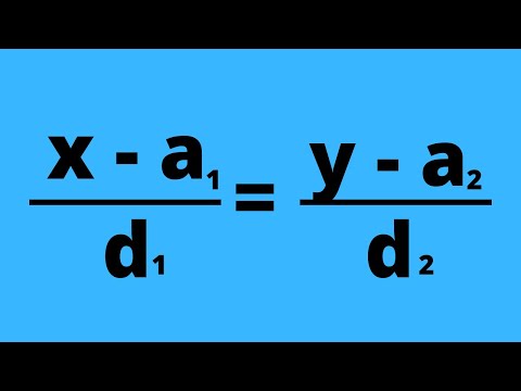 What is the cartesian equation of a line in three dimensions?