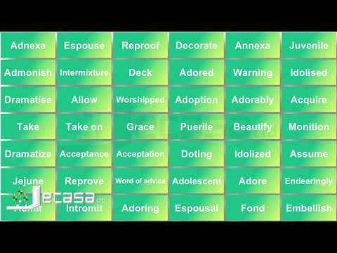English Vocabulary - Lesson 18 | Adnexa, Adoption, Adorably, Adorn, Admonish, Adolescent | Synonyms