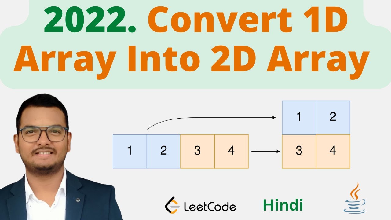 2022. Convert 1D Array Into 2D Array || Java || Leetcode || Hindi