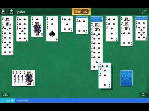 Playing a new, extra easy Solitaitere Level Spider card game