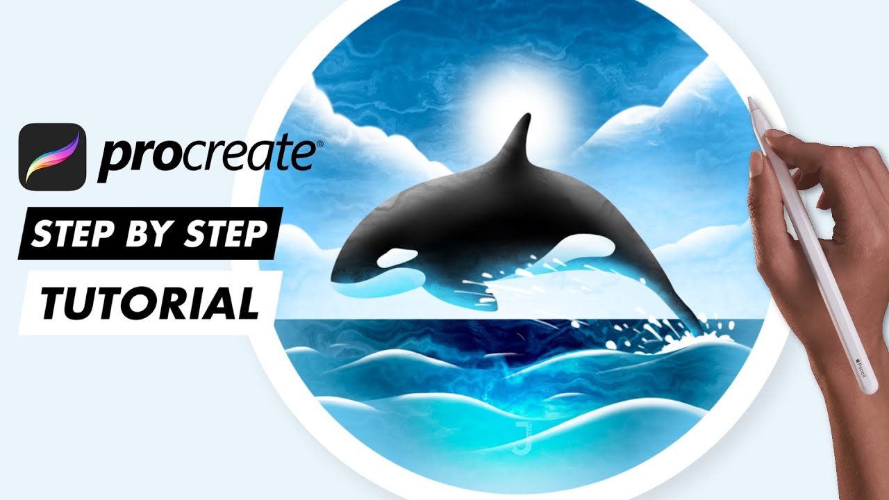 #54 Marble Orca - Procreate tutorial