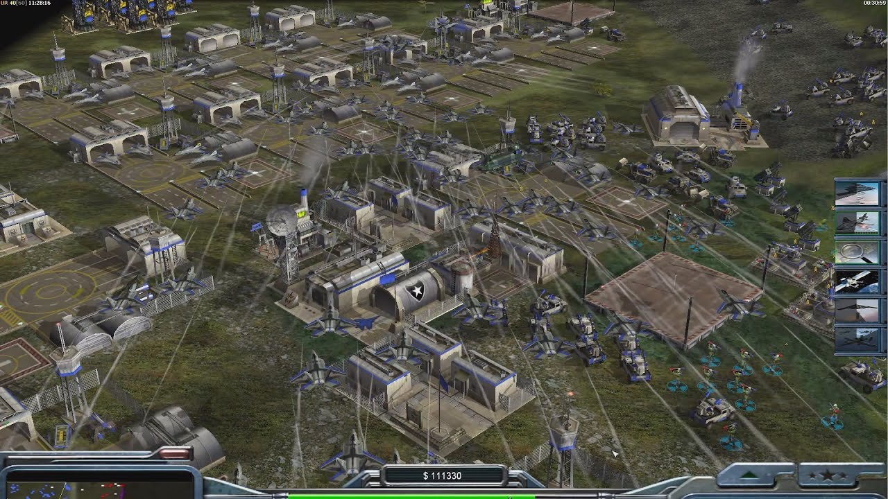 USA Air Force - Command & Conquer Generals Zero Hour - 1 vs 7 HARD Gameplay