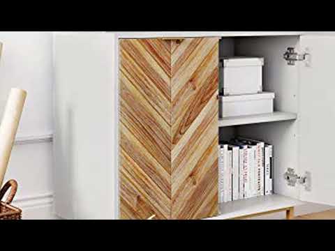 Nathan James Enloe Modern Storage, Free Standing Accent Cabinet with Doors in a Rustic Fir Wood