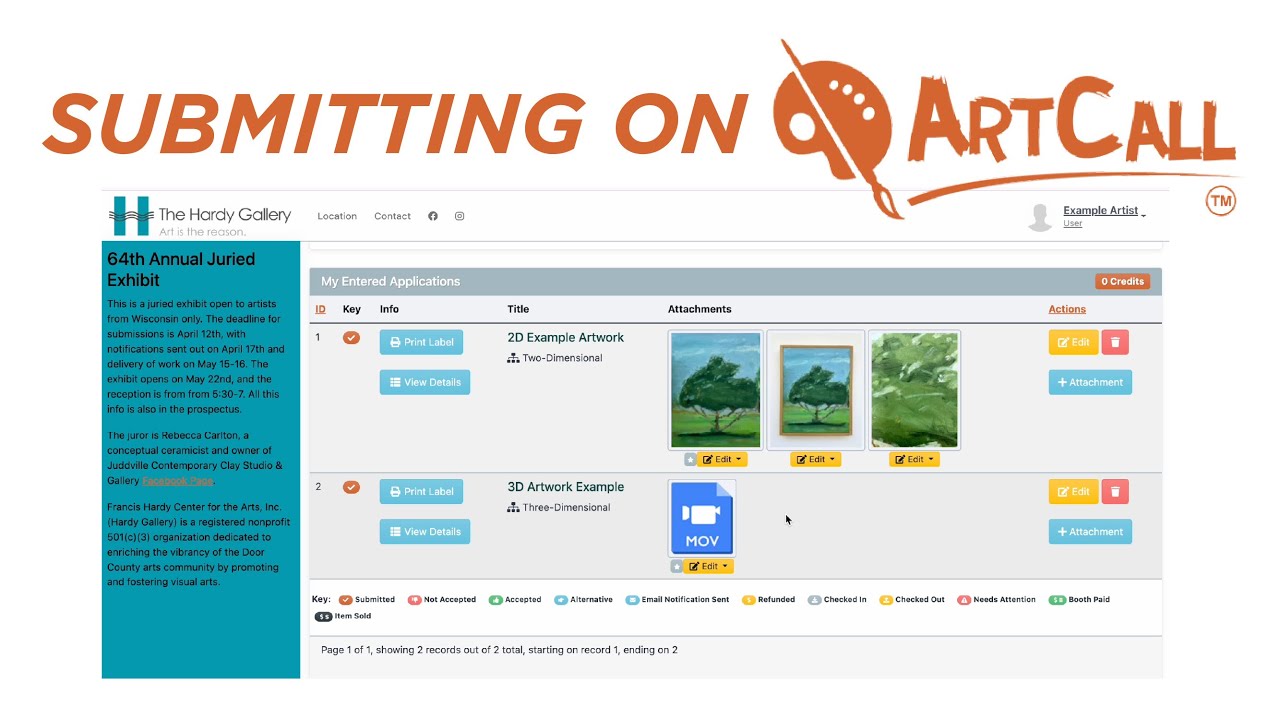 How to Submit on ArtCall | The Hardy Gallery