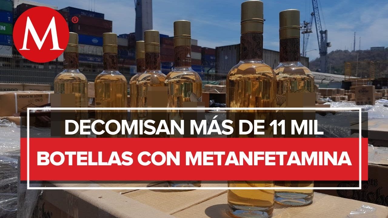 Naval personnel seize more than 8 tons of methamphetamine in tequila bottles.