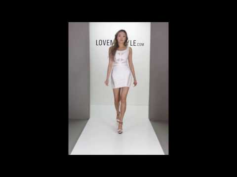 LMS Bandage Mini Dress With Mesh Panels In White (Previous)
