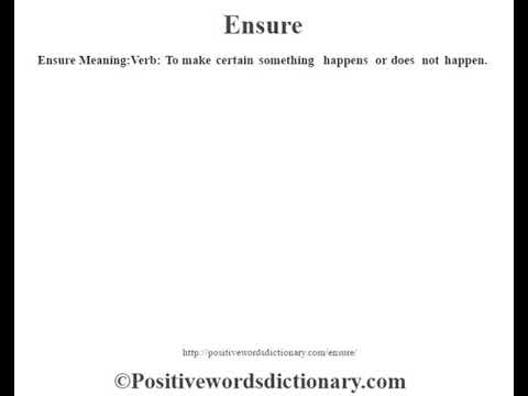 Ensure definition | Ensure meaning