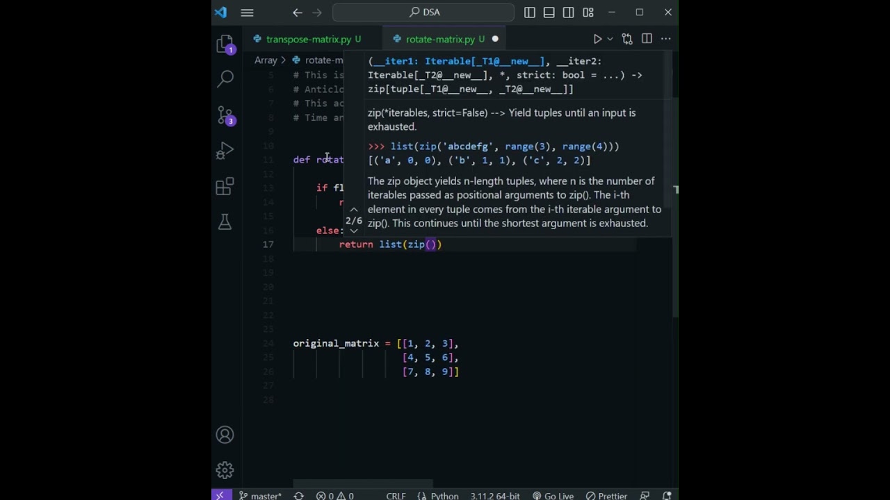 Rotate Matrix with Python