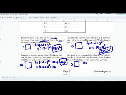 Unit 1 Notes 3-4 Square Roots of Perfect Squares