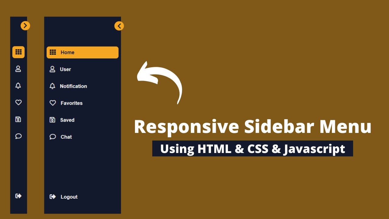 Sidebar Menu Using HTML, CSS and javaScript || Dashboard Sidebar Menu