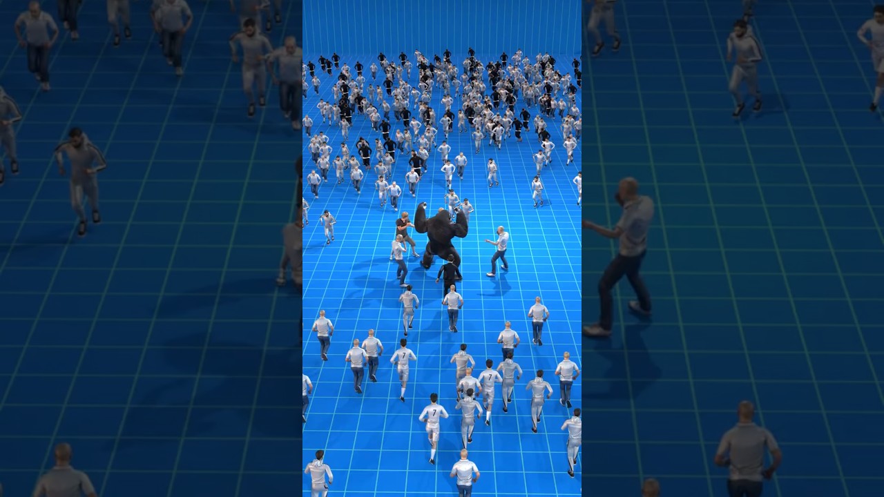 Gorilla VS 100 Men what happens