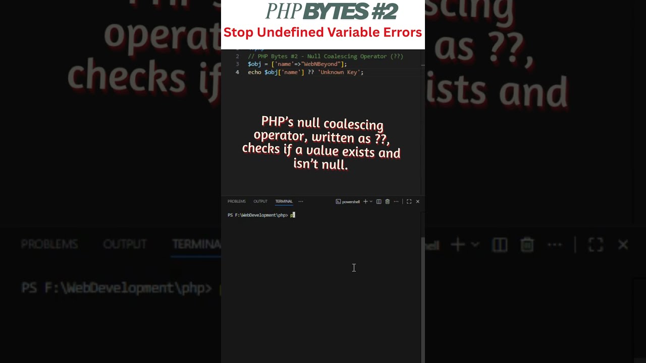Stop Undefined Variable Errors in PHP! | PHP Bytes #2 #php  #coding