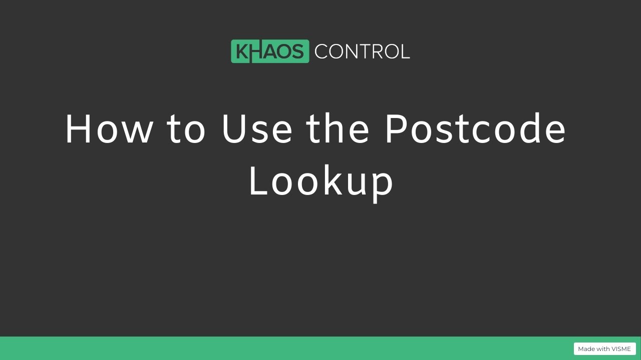 How to Use the Postcode Lookup