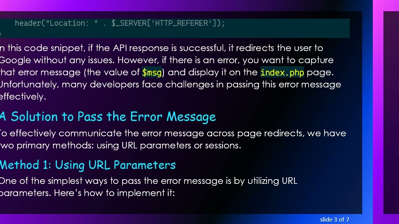How to Display an Error Message if API Validation Fails in PHP