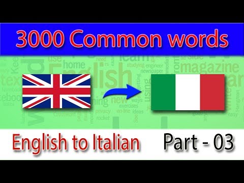lista di vocaboli in inglese | english to italian words | Part - 03