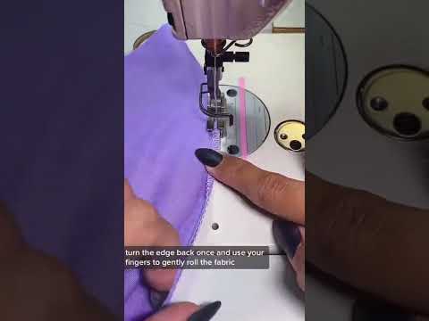 How to Sew a Rolled Hem on a Circle Skirt #sewing #sew #sewinghack #vintagesewing #howtosew #tailor