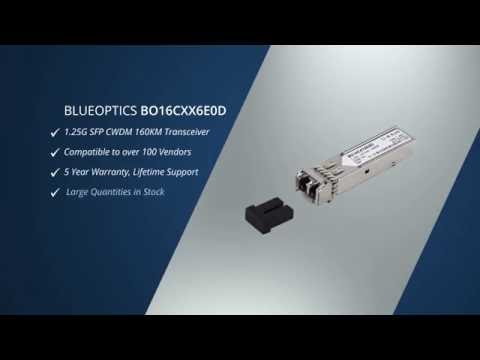 BlueOptics© BO16CXX6E0D - SFP 1000BASE-CWDM Optical Transceiver, 1270nm to 1610nm, 160KM, DDM/DOM
