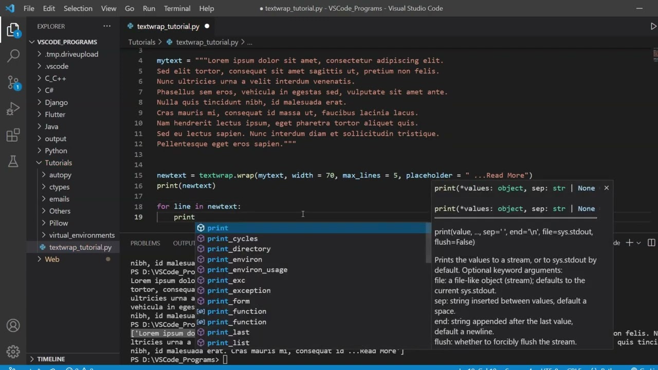 Python Textwrap Module Tutorial  - Formatting Lines of Text