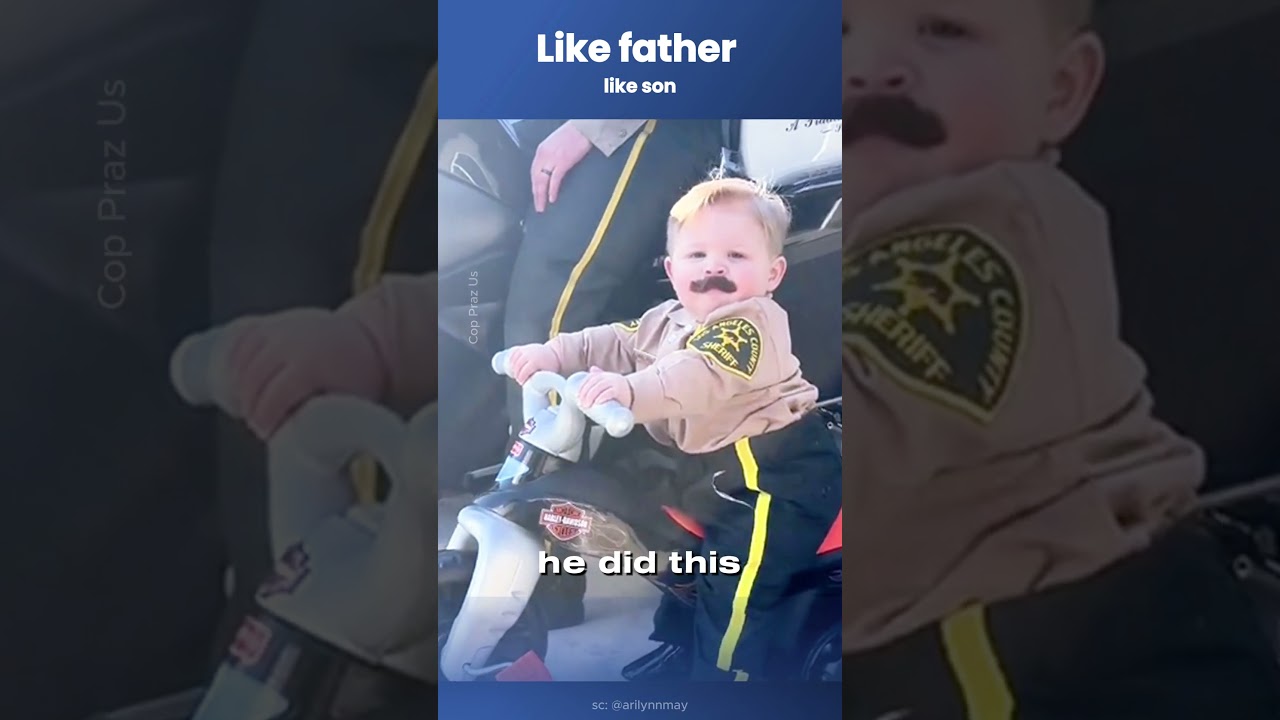 Mini Cop, Big Authority! This Halloween Duo Will Make You Smile 👮‍♂️🧡