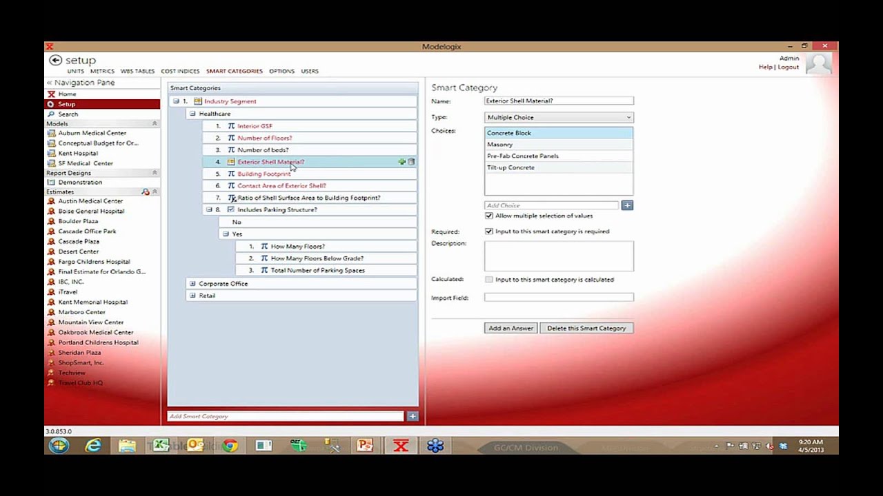 Modelogix SetUp to Build Out Your Construction Project Estimate Database