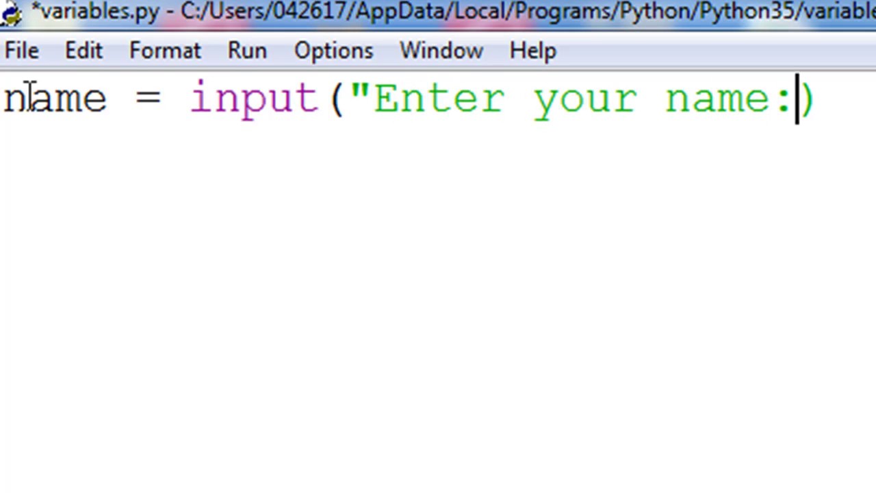 Getting input via the keyboard in Python 3