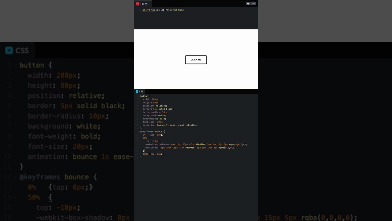 Button bouncing animation (ONLY HTML & CSS)