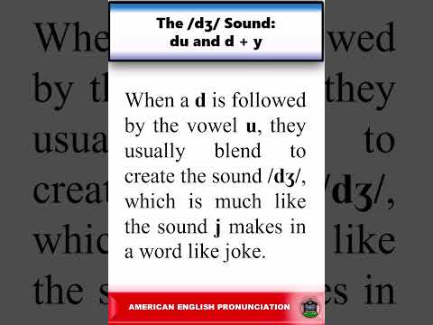 The /dʒ/ Sound: How to Pronounce "du" and "d + y" in American English #english #accenttraining