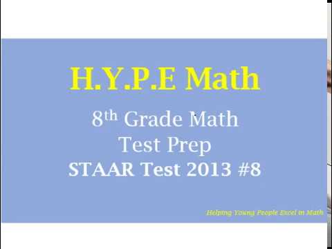 8th Grade Math Test Prep ~ Texas STAAR 2013 #8