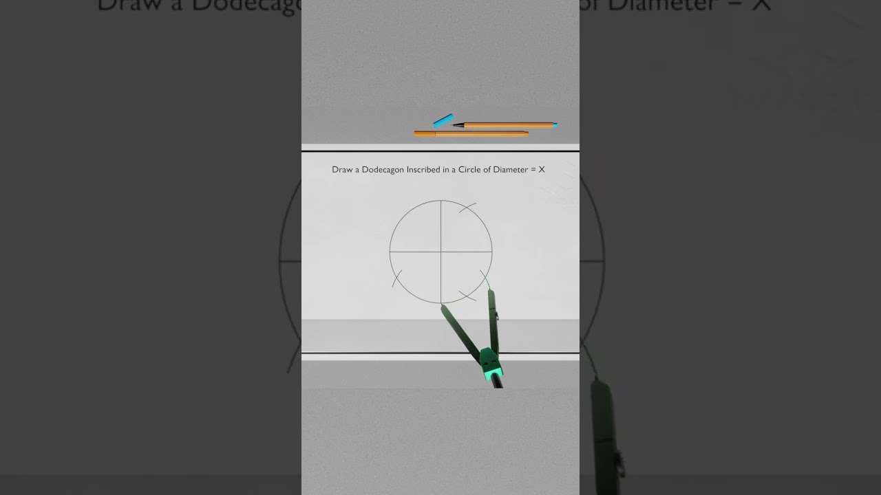 How to Draw a Dodecagon Inscribed in a Circle #shorts