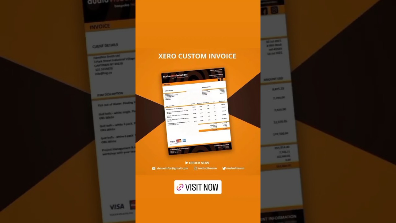 Xero Custom Invoice Template Branding Design #XeroCustomTemplate #XeroInvoiceTemplate