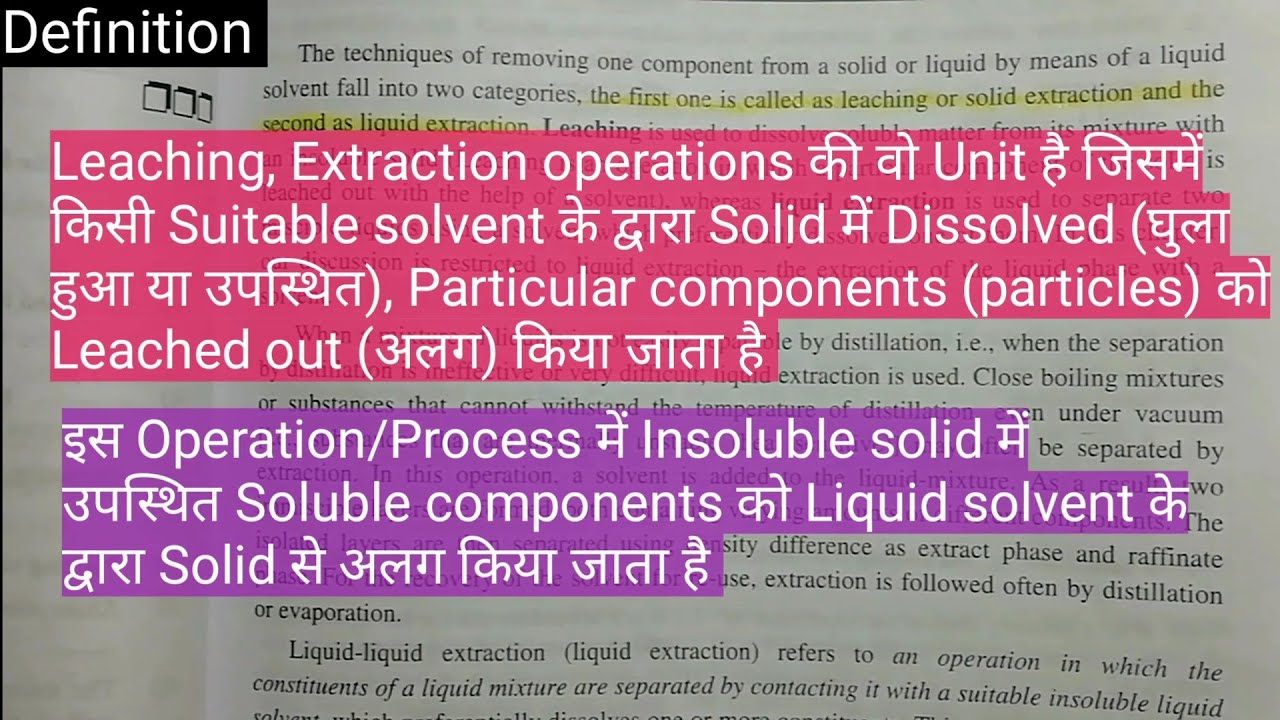 Leaching or Solid Extraction  Chemical Engineering | Definition, Working Process, Notes Etc