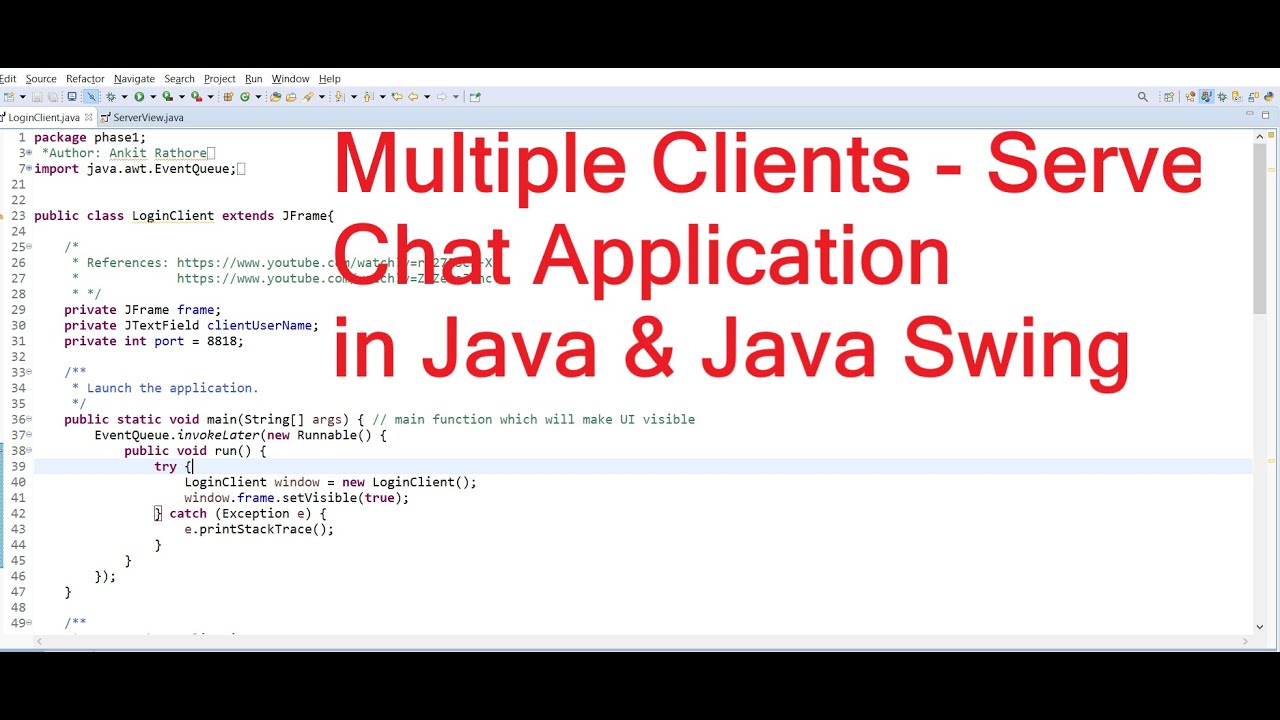 Multi clients-server chat application implemented using Java, Multithreading & Socket Programming