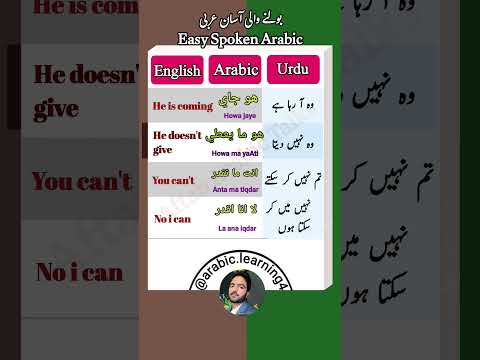 Arabic learning words howa jaye,howa ma yaAti,anta ma tiqdar,la ana iqdar #arabic #english #urdu