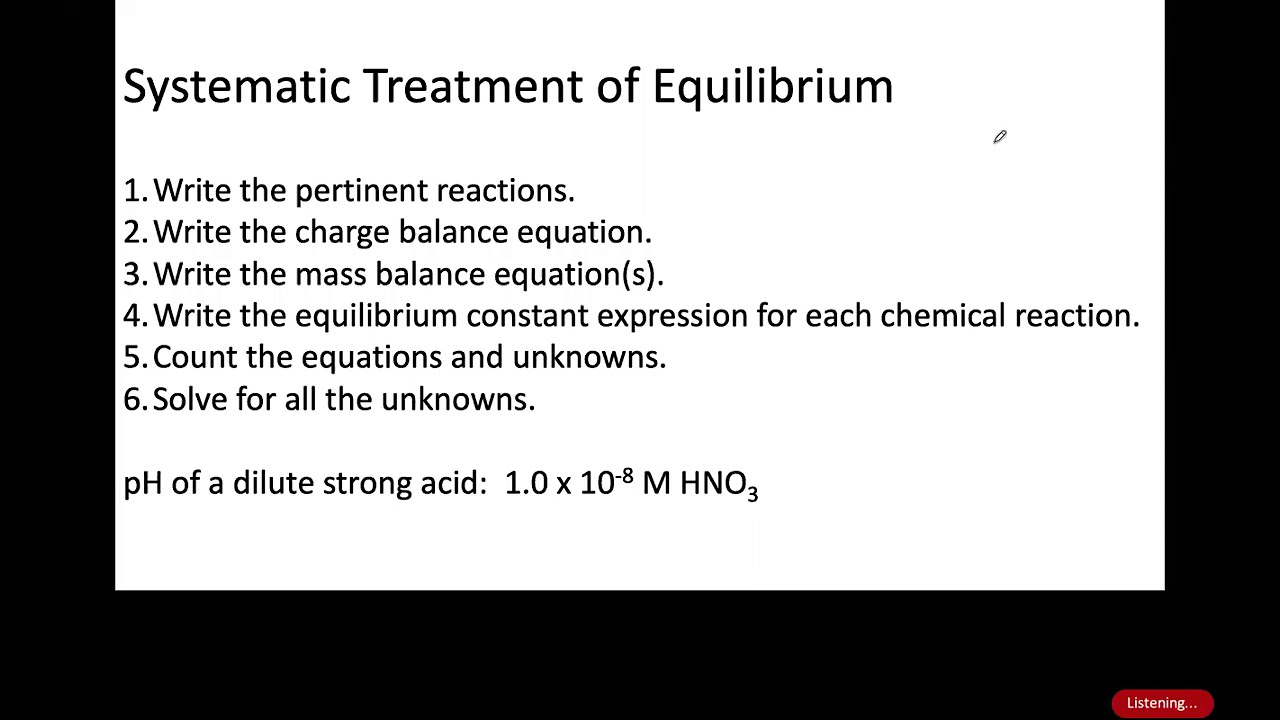 Systematic treatment of Equilibrium