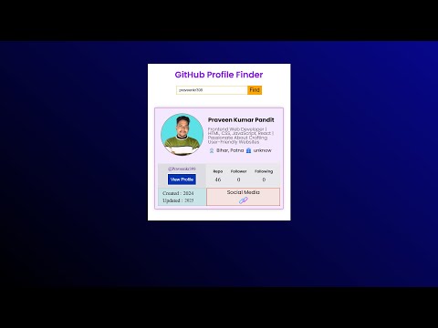 🔍 GitHub Profile Finder | React API Project | @Web2Code