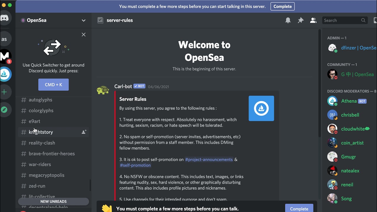 How to join OpenSea Discord server?