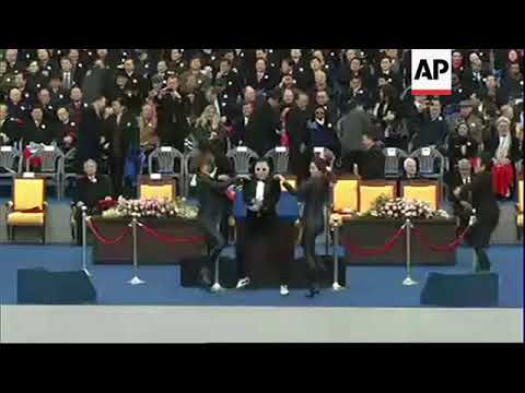 South Korean music star Psy performed his mega-hit 'Gangnam Style' at the inauguration of his countr