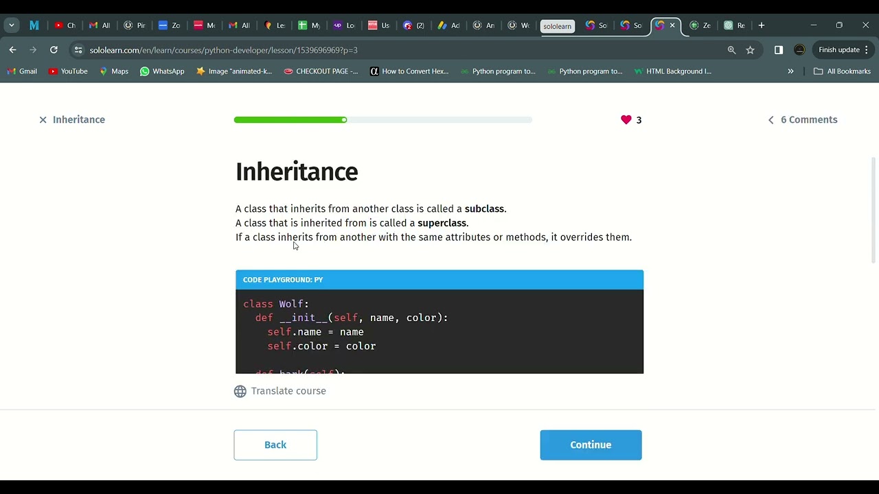 96 Inheritance | Python Developer | Sololearn