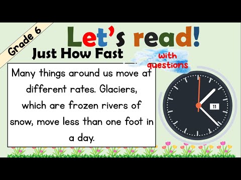 READING COMPREHENSION | GRADE 6 | PRACTICE READING / JUST HOW FAST
