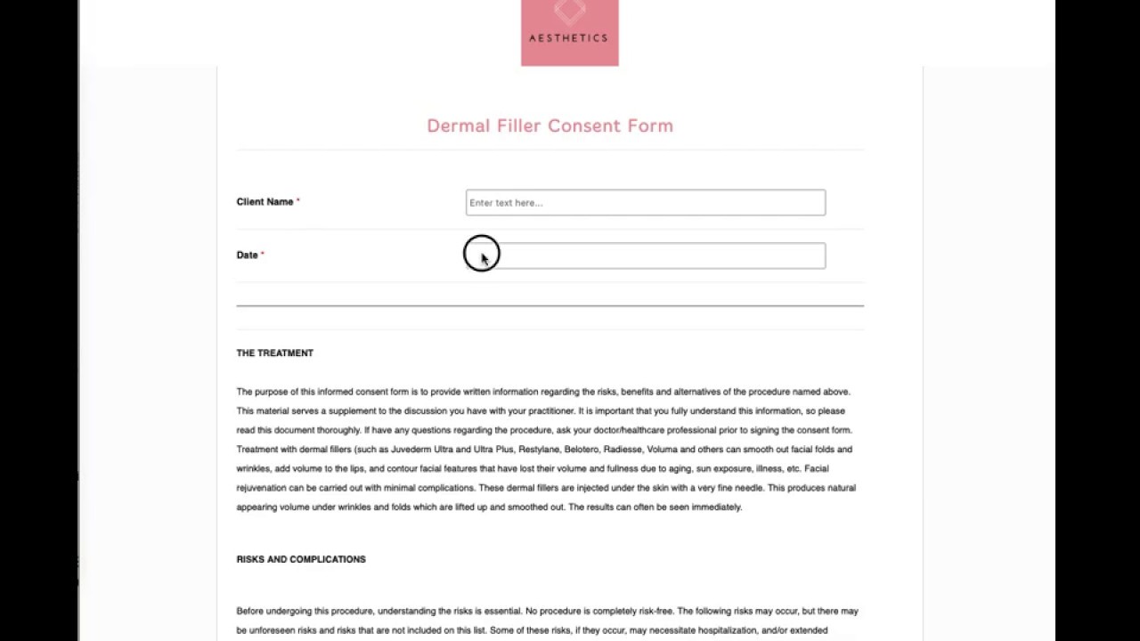 Dermal Filler Consent Form Template