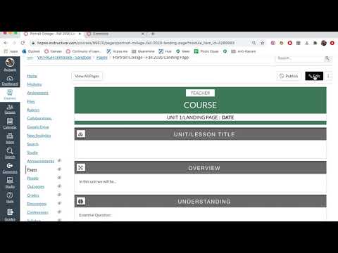 Creating Canvas Modules Using the Visual Arts Secondary Templates