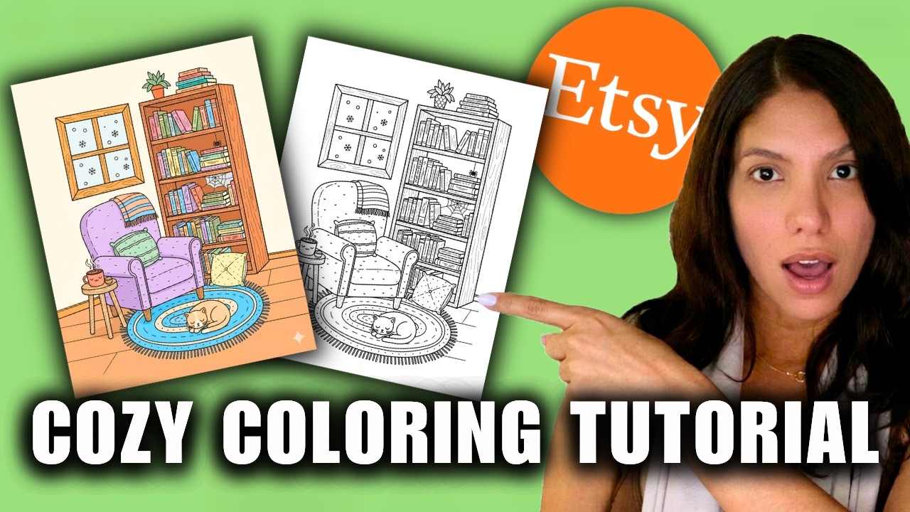 How I Create Bestselling Cute & Cozy Coloring Pages For My Etsy Shop in 2026