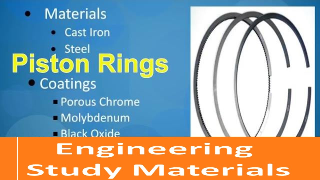 Piston Rings | Types | Oil Ring,Oil Scraper Ring,Compression Ring | ENGINEERING STUDY MATERIALS