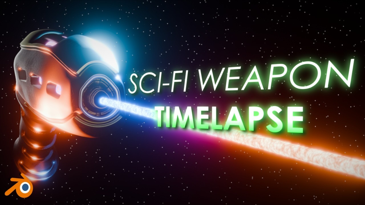 Scifi Weapon Modelling Timelapse in Blender | MFX
